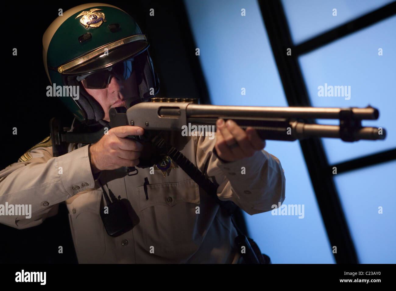 Nightwatch patrolman with rifle Stock Photo - Alamy