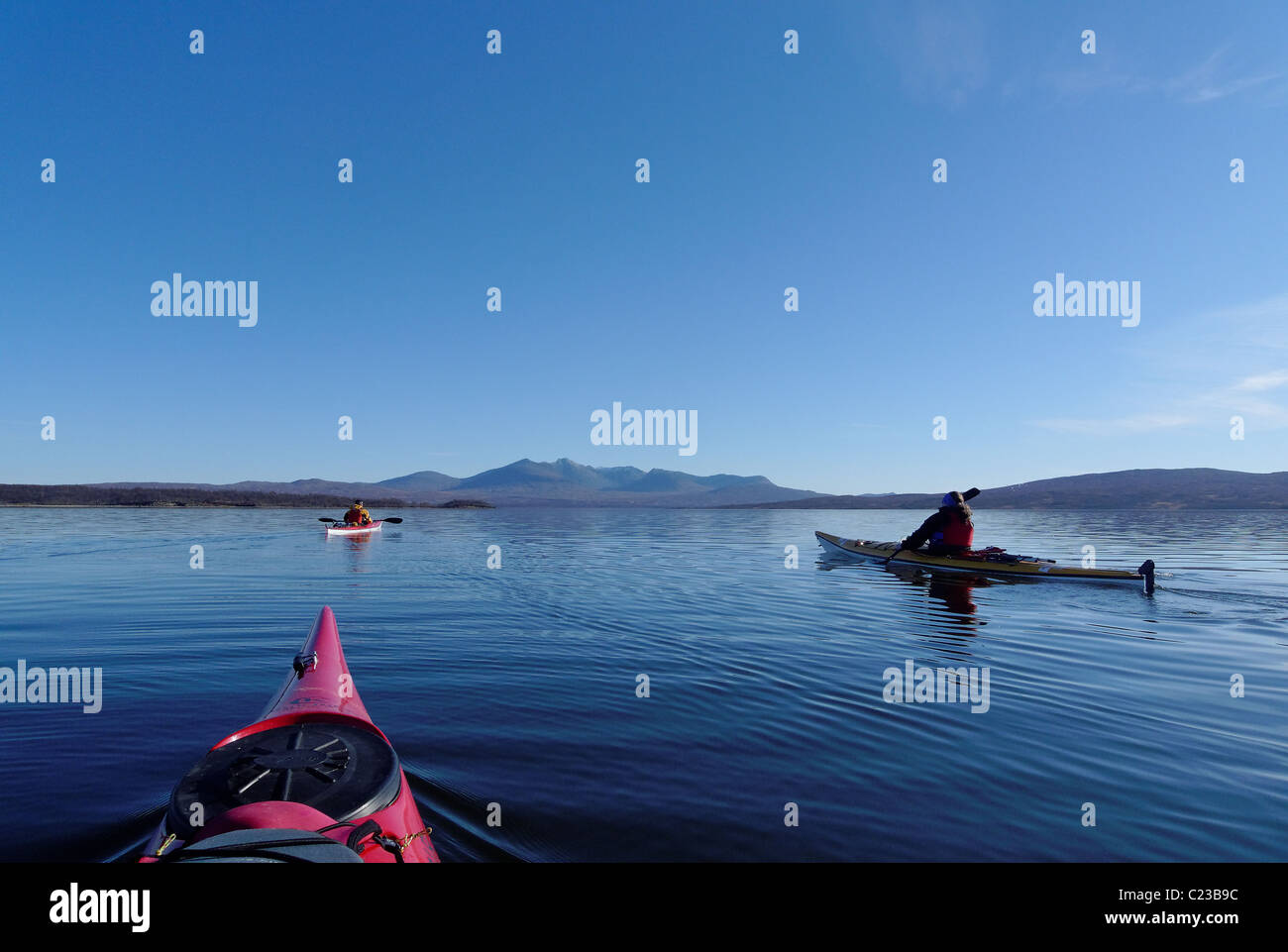 Kayaking in calm waters Stock Photo - Alamy