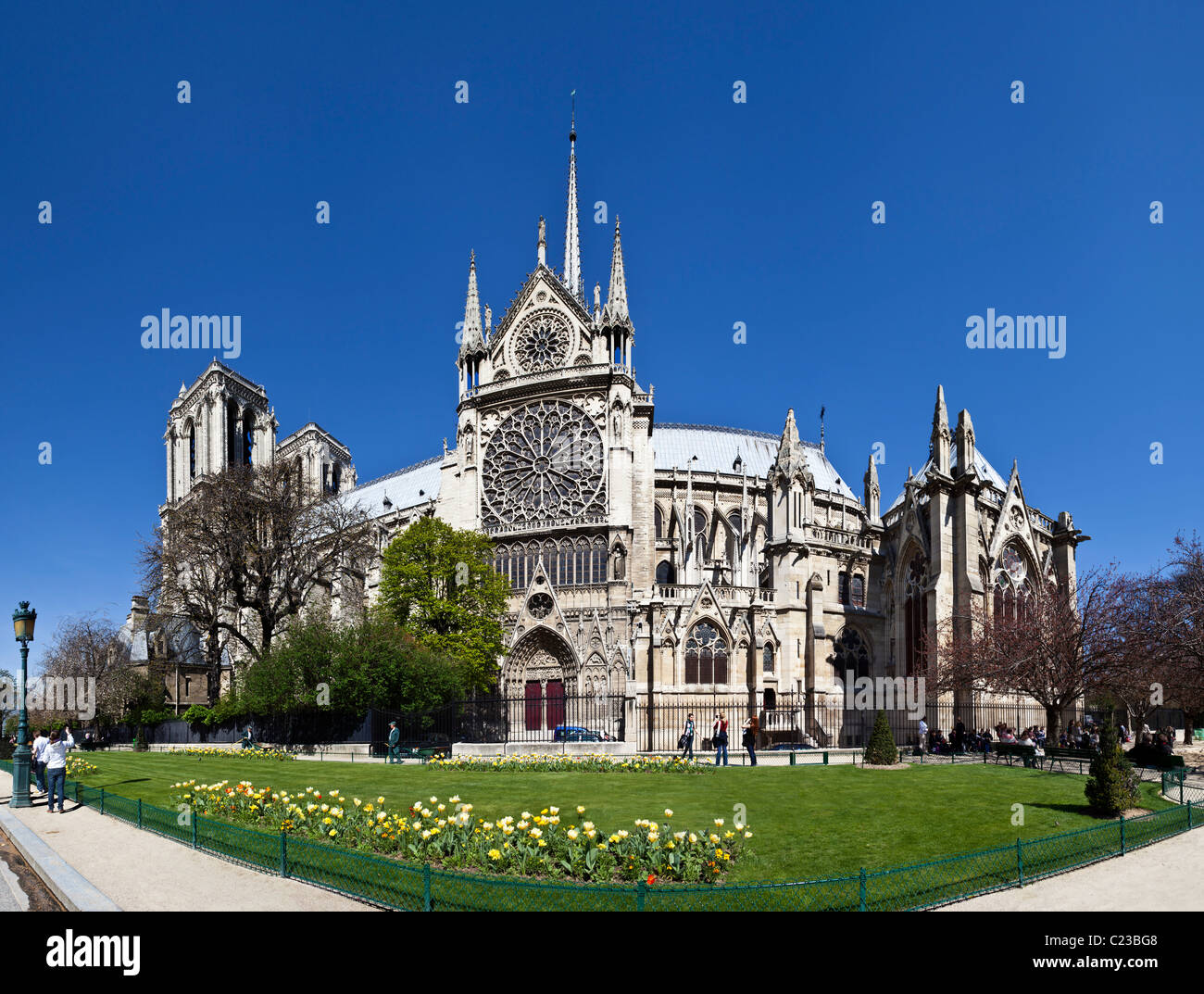 Notre dame cathedral paris flowers hi-res stock photography and images ...