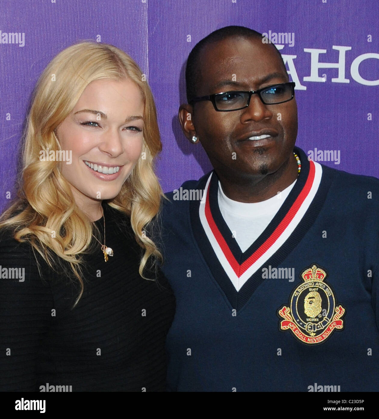 LeAnn Rimes and Randy Jackson attend the "It's Y!ou Yahoo!" yodel competition at Military Island ...