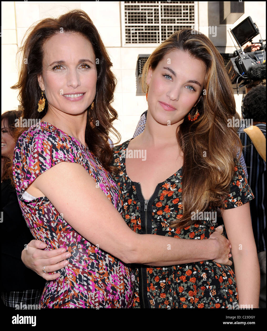 Andie MacDowell with her daughter Rainey Qualley The Friend of The Walk of Fame award ...