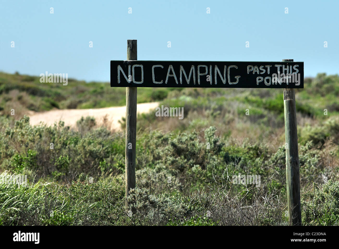 No Camping Sign, Quobba Western Australia Stock Photo - Alamy