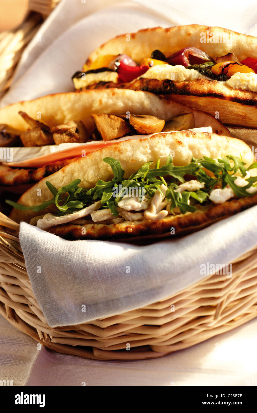 Filled Pitta Breads Stock Photo - Alamy