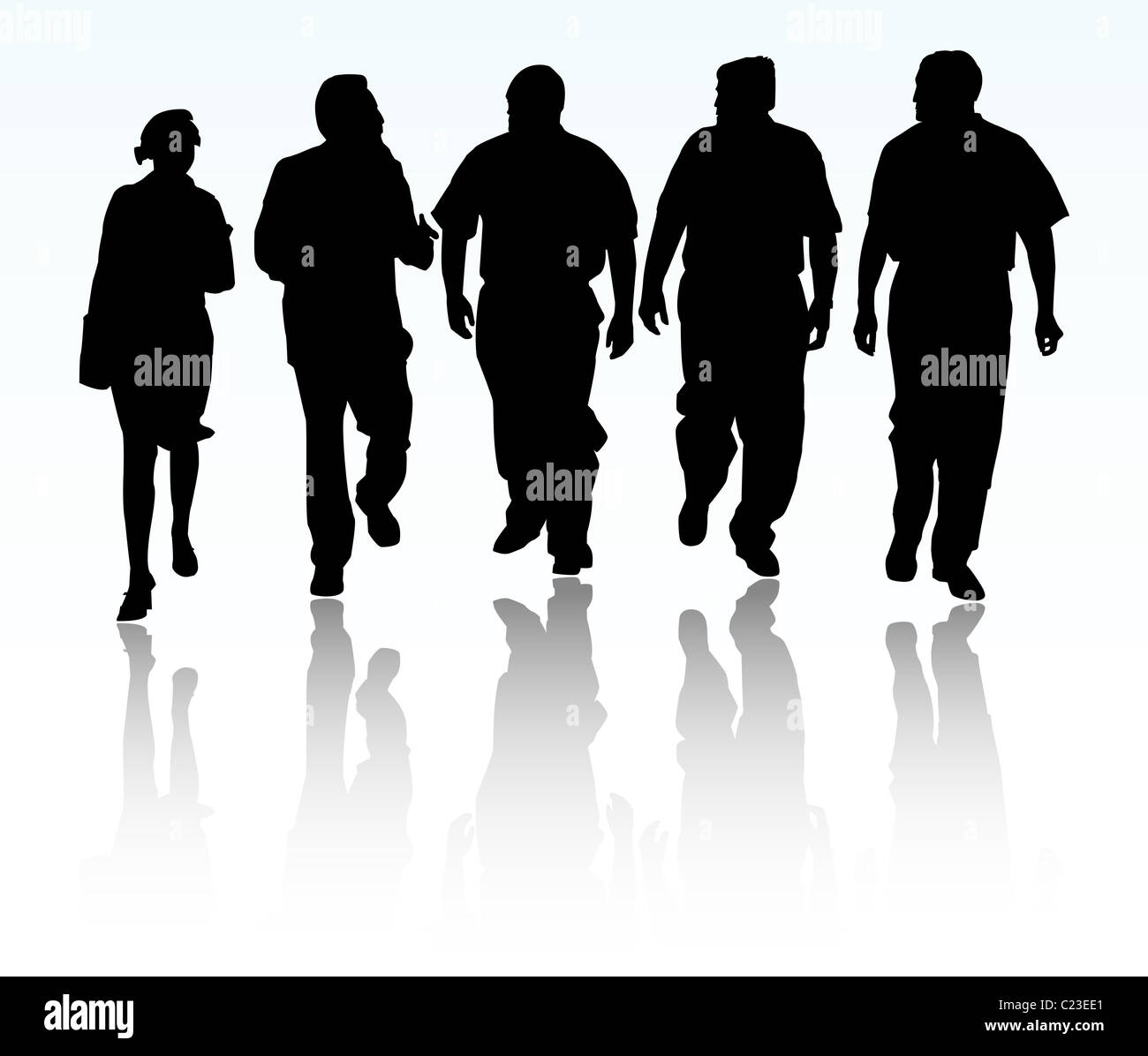 Group of business people walking and talking Stock Photo - Alamy