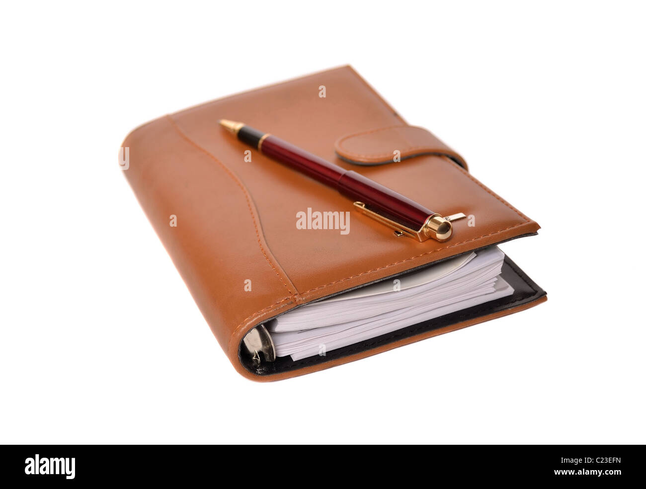 Daily planner with pen Stock Photo - Alamy