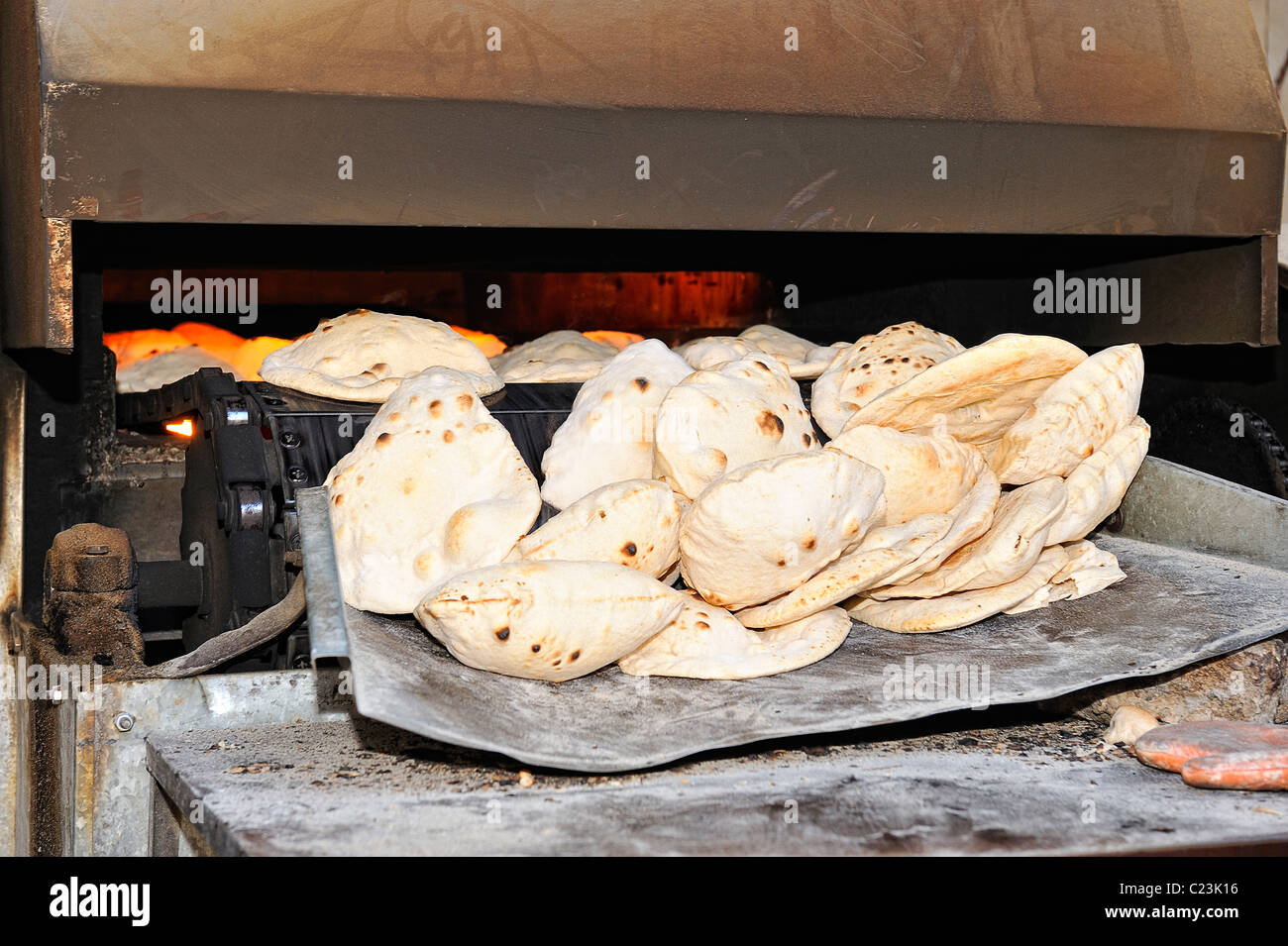 Bread oven in a public bakery in the city of Siwa, western desert ...