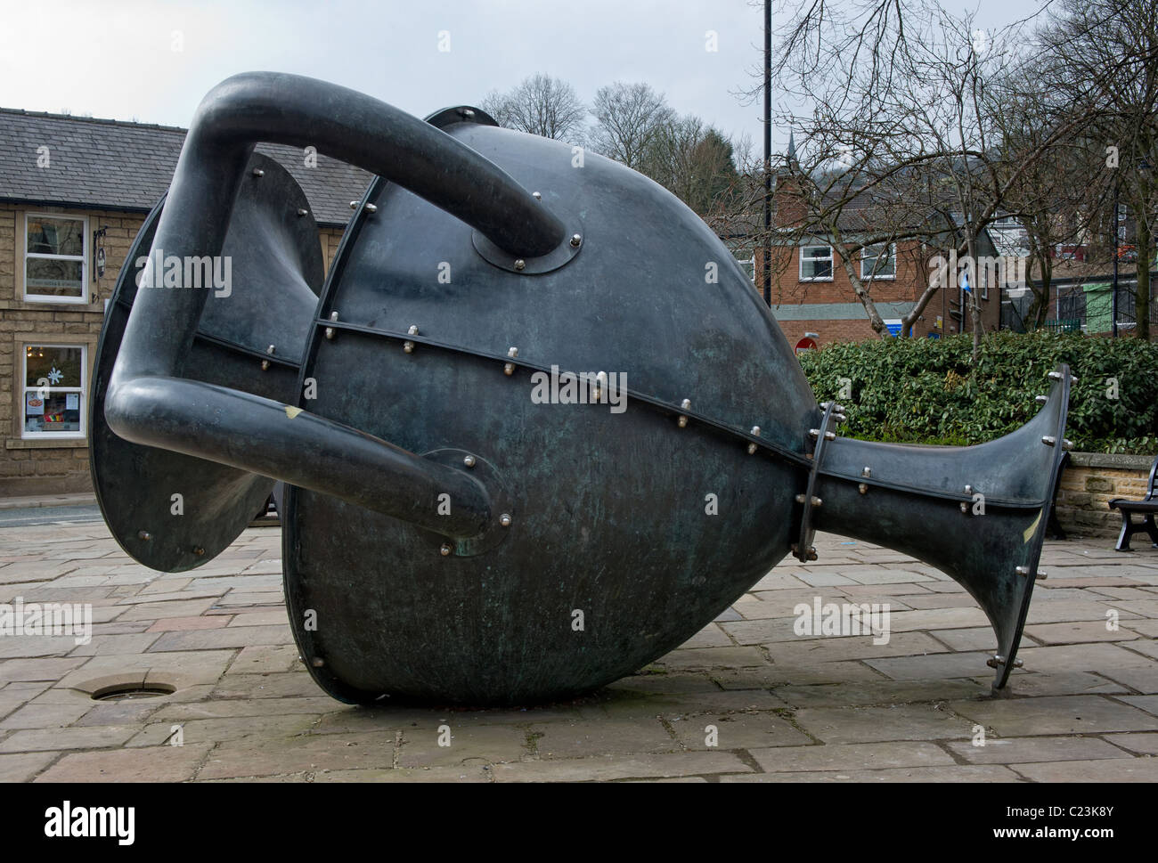 The Ramsbottom Urn in the center of the market town of Ramsbottom in ...