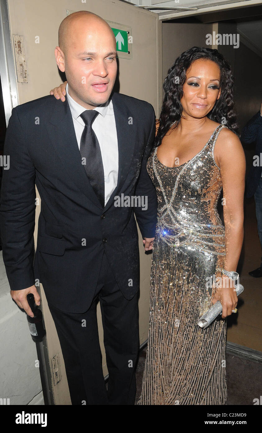 Melanie Brown aka Mel B and Stephen Belafonte outside the May Fair ...