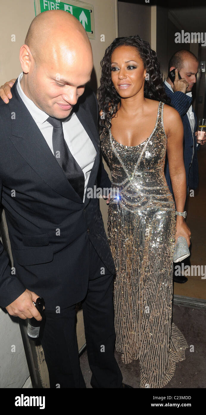 Melanie Brown aka Mel B and Stephen Belafonte outside the May Fair ...