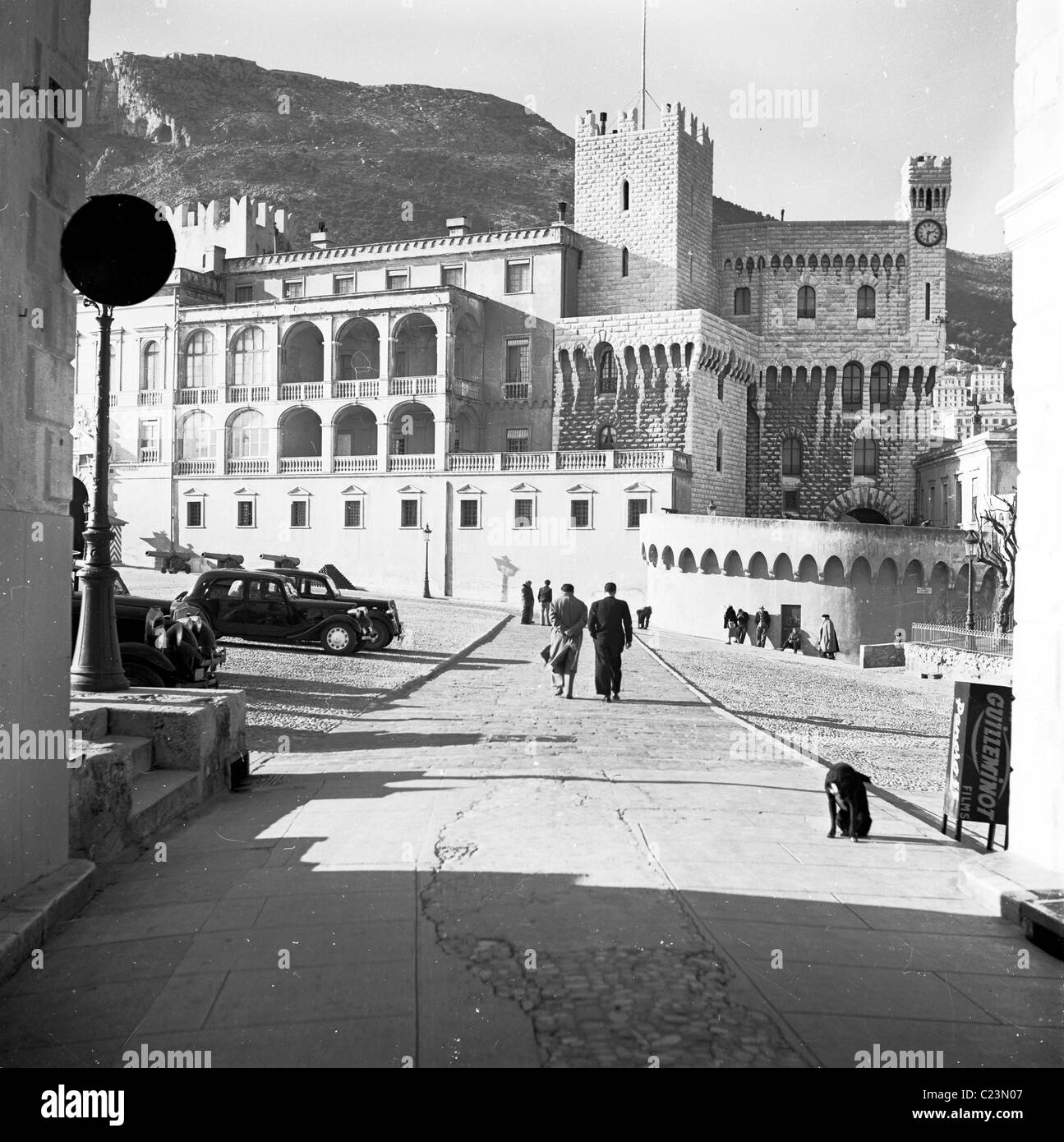 1950s. France. The palace of the House of Grimaldi in Monaco in this ...