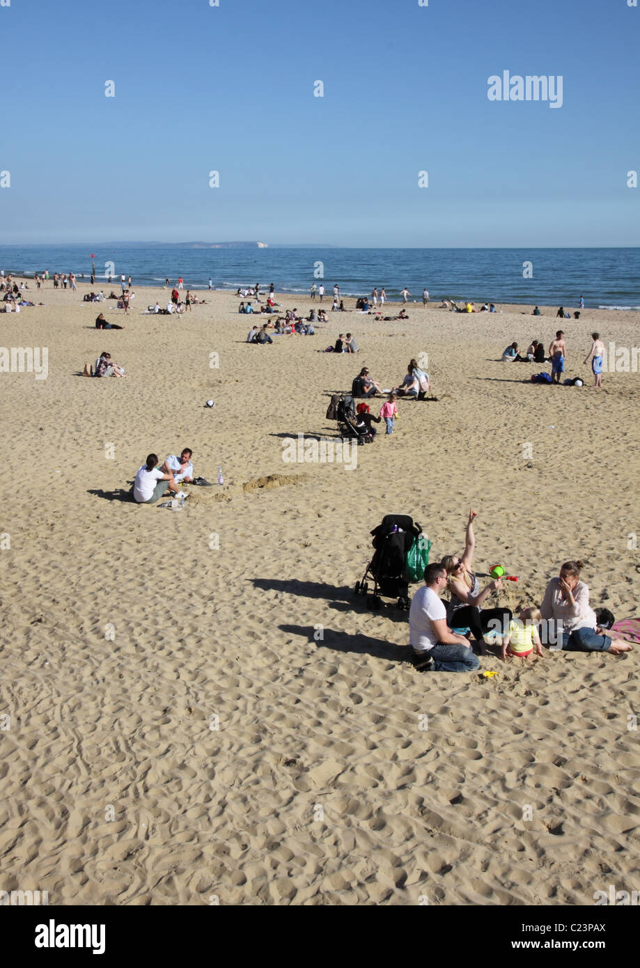 Bournemouth beach sunbathers hi-res stock photography and images - Alamy