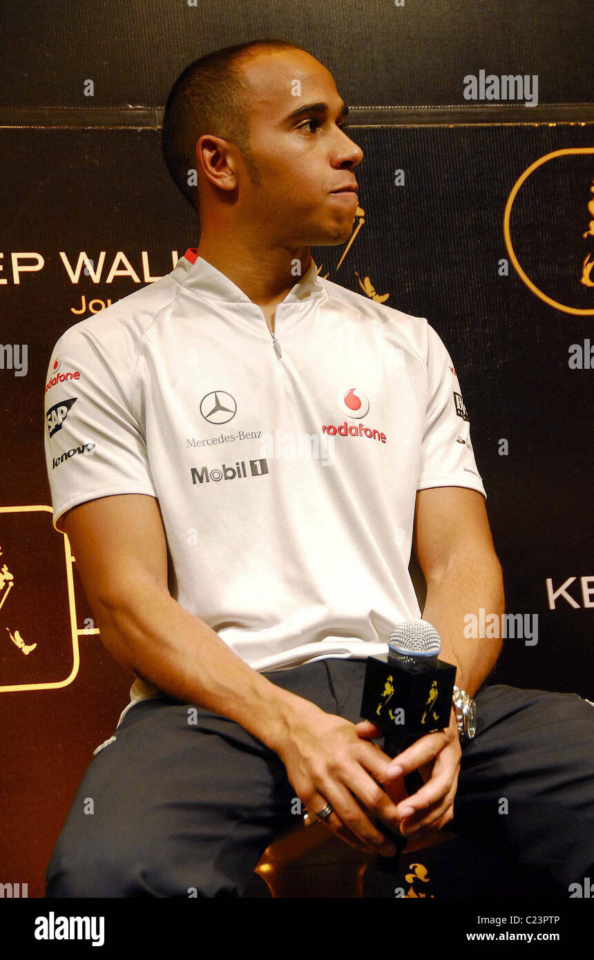 Lewis Hamilton McLaren press conference held at the Hilton hotel ahead ...