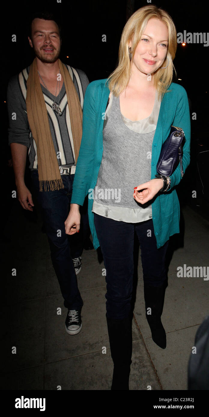 Laura Prepon and her boyfriend outside the Club Voyeur in West ...