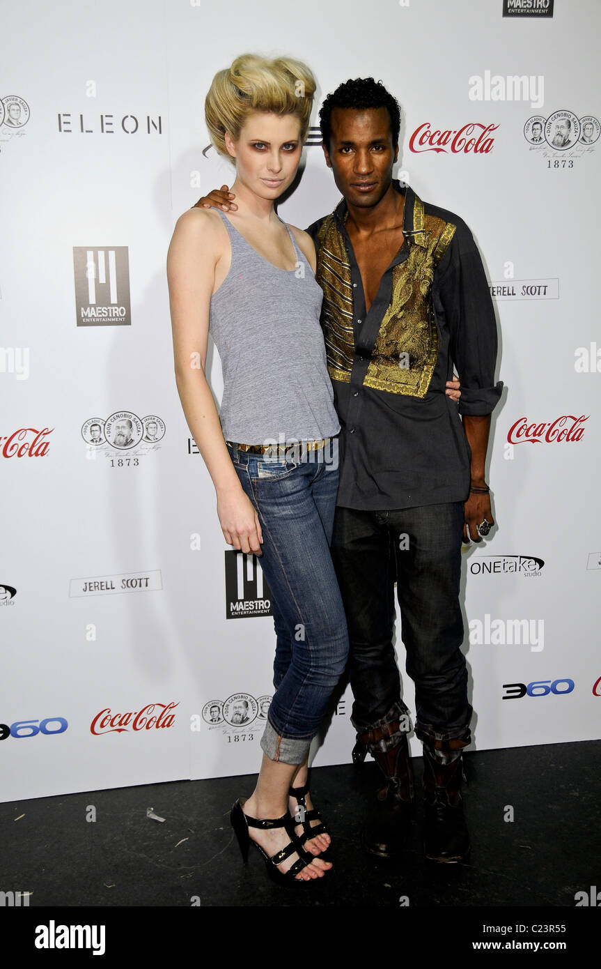 Jerell Scott (R) and model Jerell Scott Fashion Event at One Take ...
