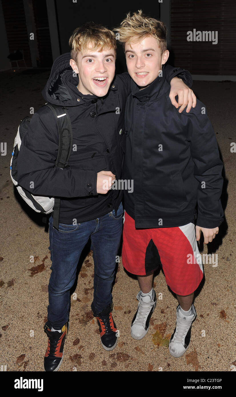X Factor finalists John Grimes and Edward Grimes arrive back at The X ...