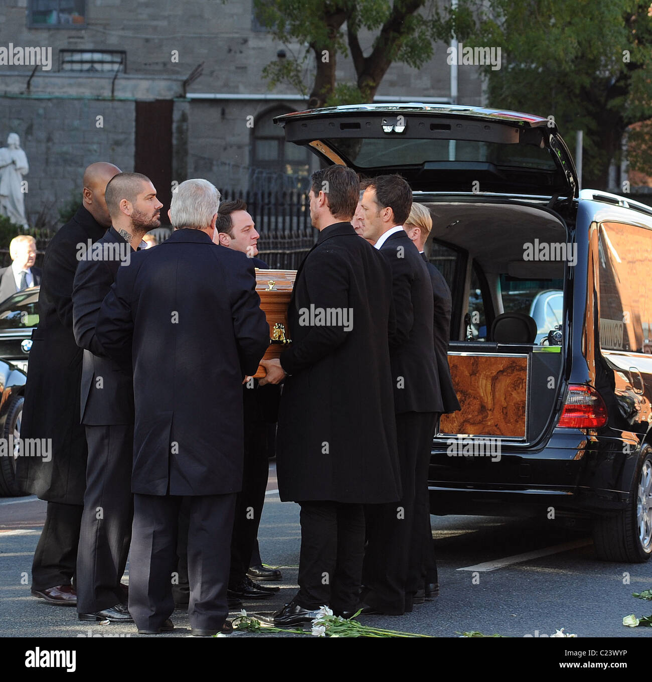 Shane Lynch, Mikey Graham and Ronan Keating of Boyzone The Requiem Mass ...