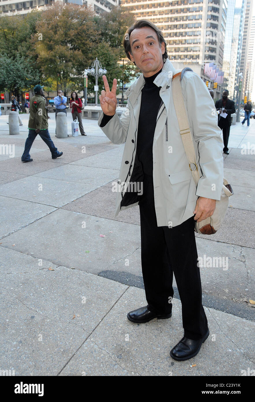 Jon Lindstrom filming on the set of 'As the World Turns' Philadelphia ...