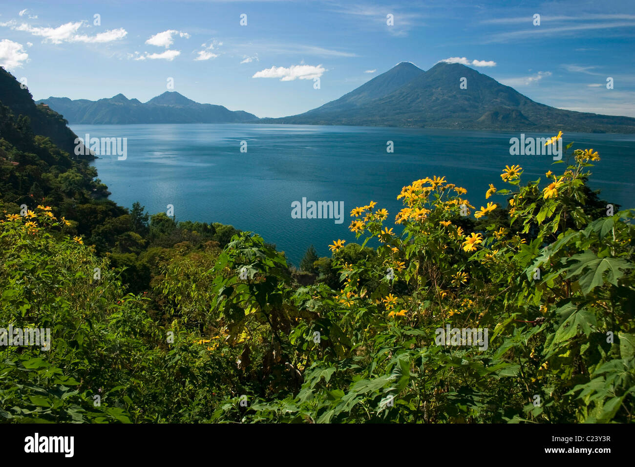 Lake Atitlan in volcano, Guatemala Stock Photo - Alamy