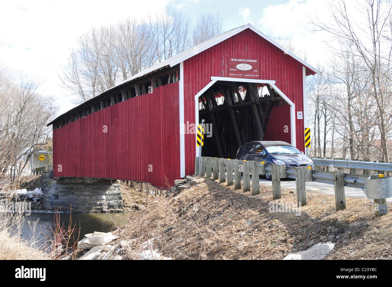 Notre Dame de Stanbridge (covered) bridge on the Riviere aux Brochetes ...