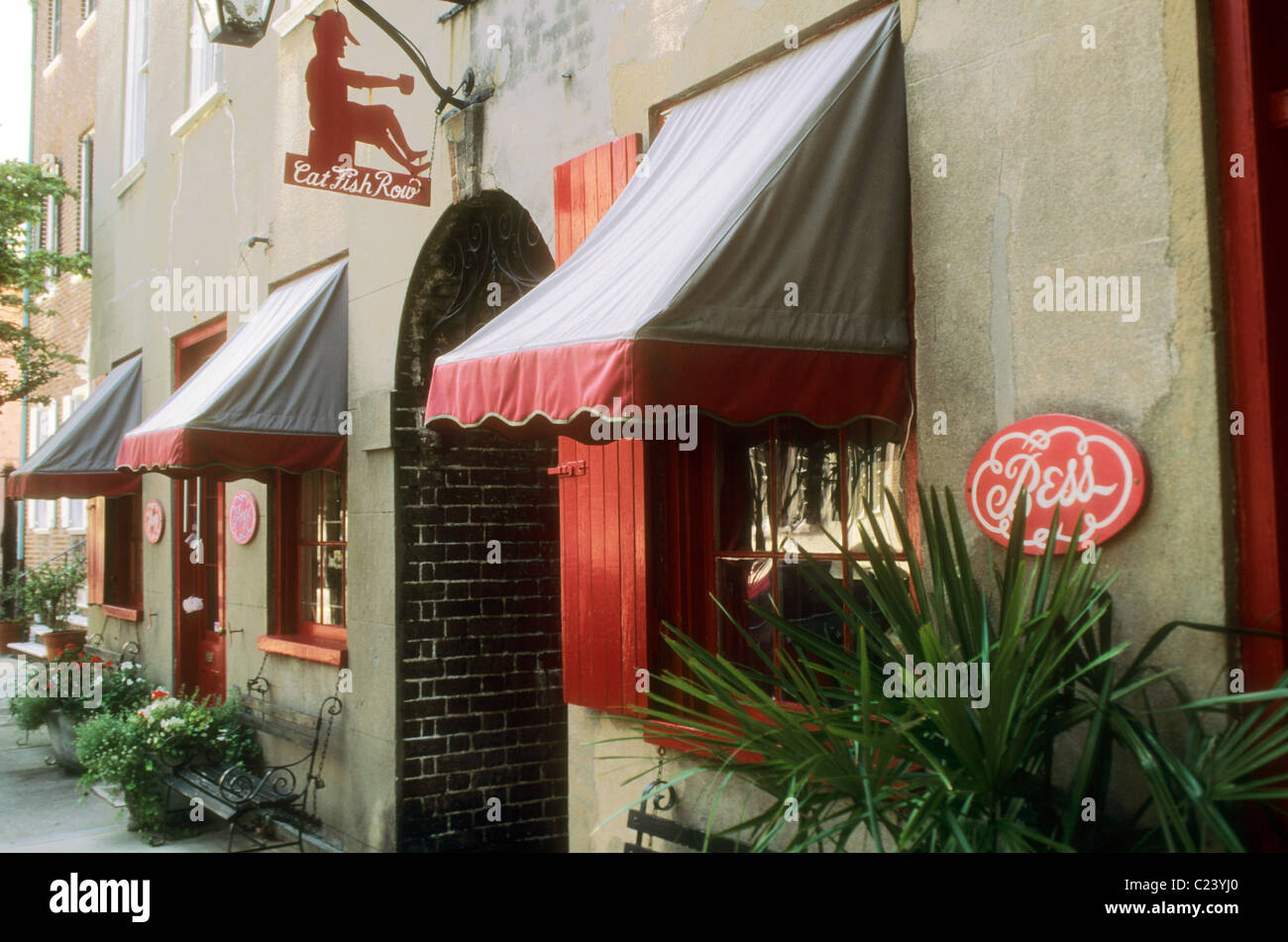 Historic Cat Fish Row in Charleston, SC. USA. Porgy and Bess Stock ...