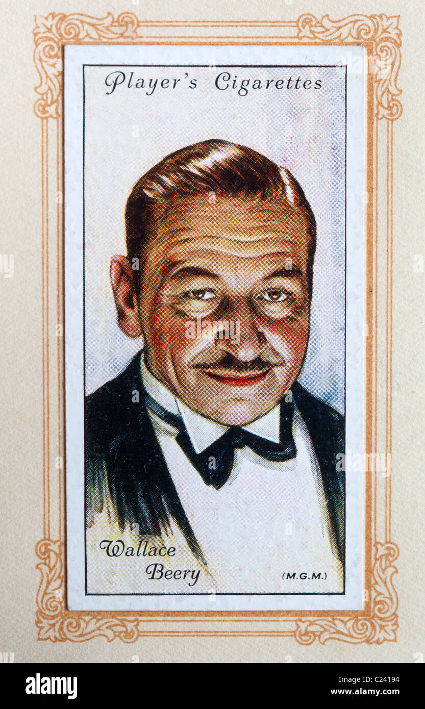 Vintage Players Cigarette Card of Wallace Beery Stock Photo - Alamy