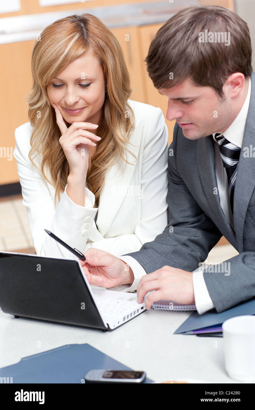 Two businesspeople working on a presentation Stock Photo - Alamy
