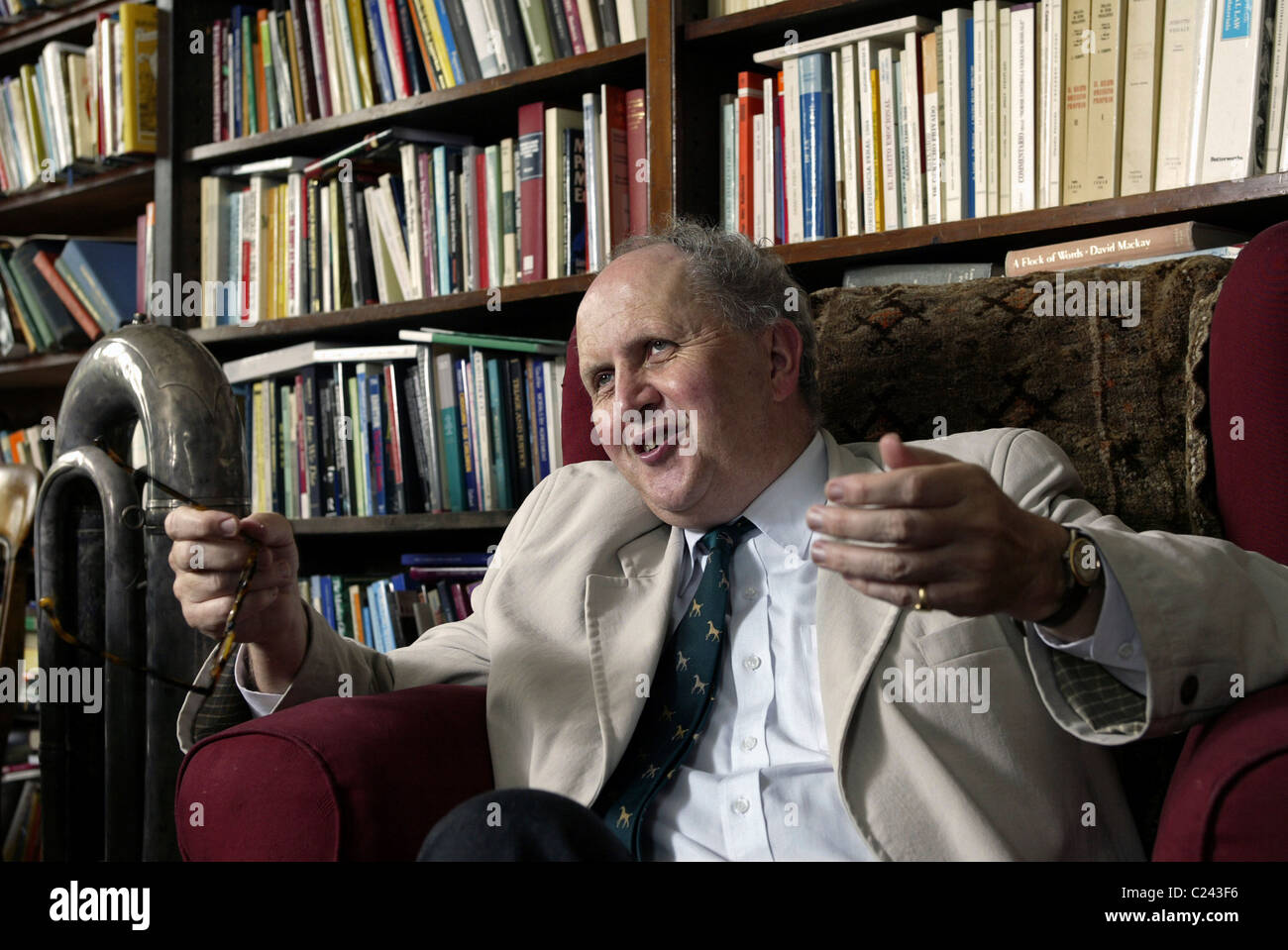 Scottish author Alexander McCall Smith at his home in Edinburgh Stock ...