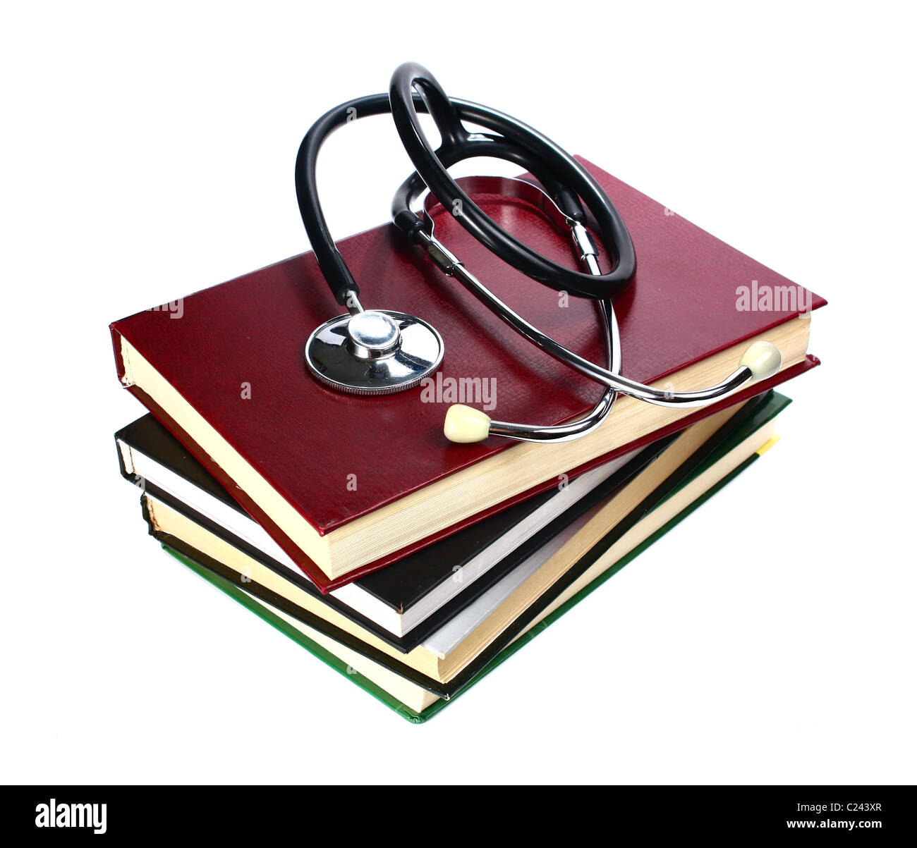 book and stethoscope isolated on white background Stock Photo - Alamy