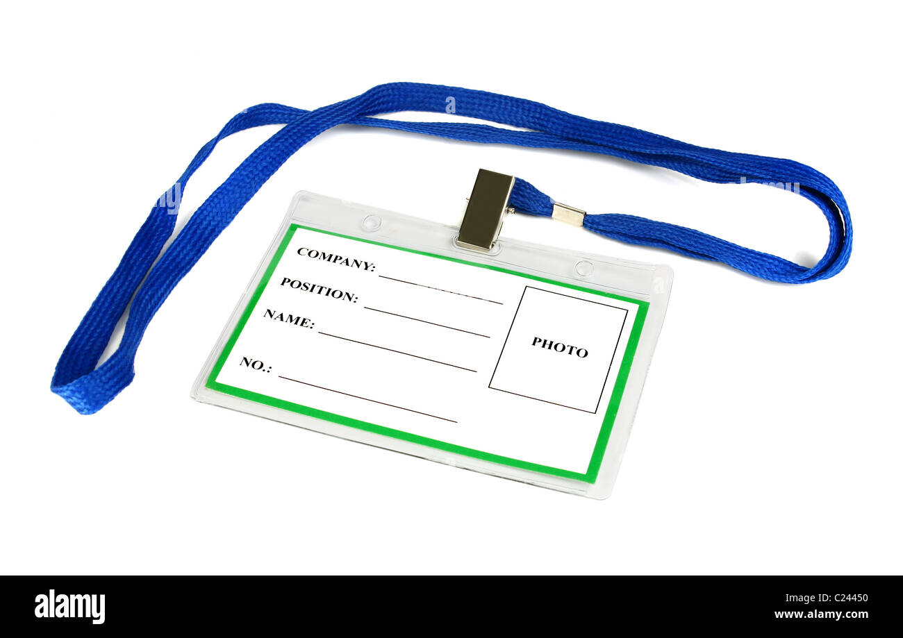 card empty ID badge isolated on white background Stock Photo - Alamy