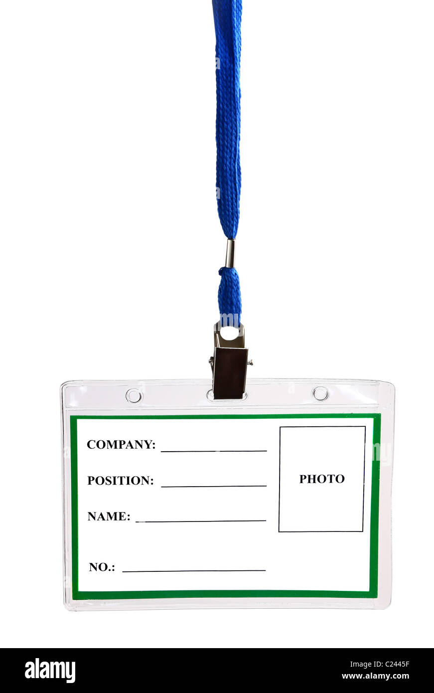 card empty ID badge isolated on white background Stock Photo - Alamy