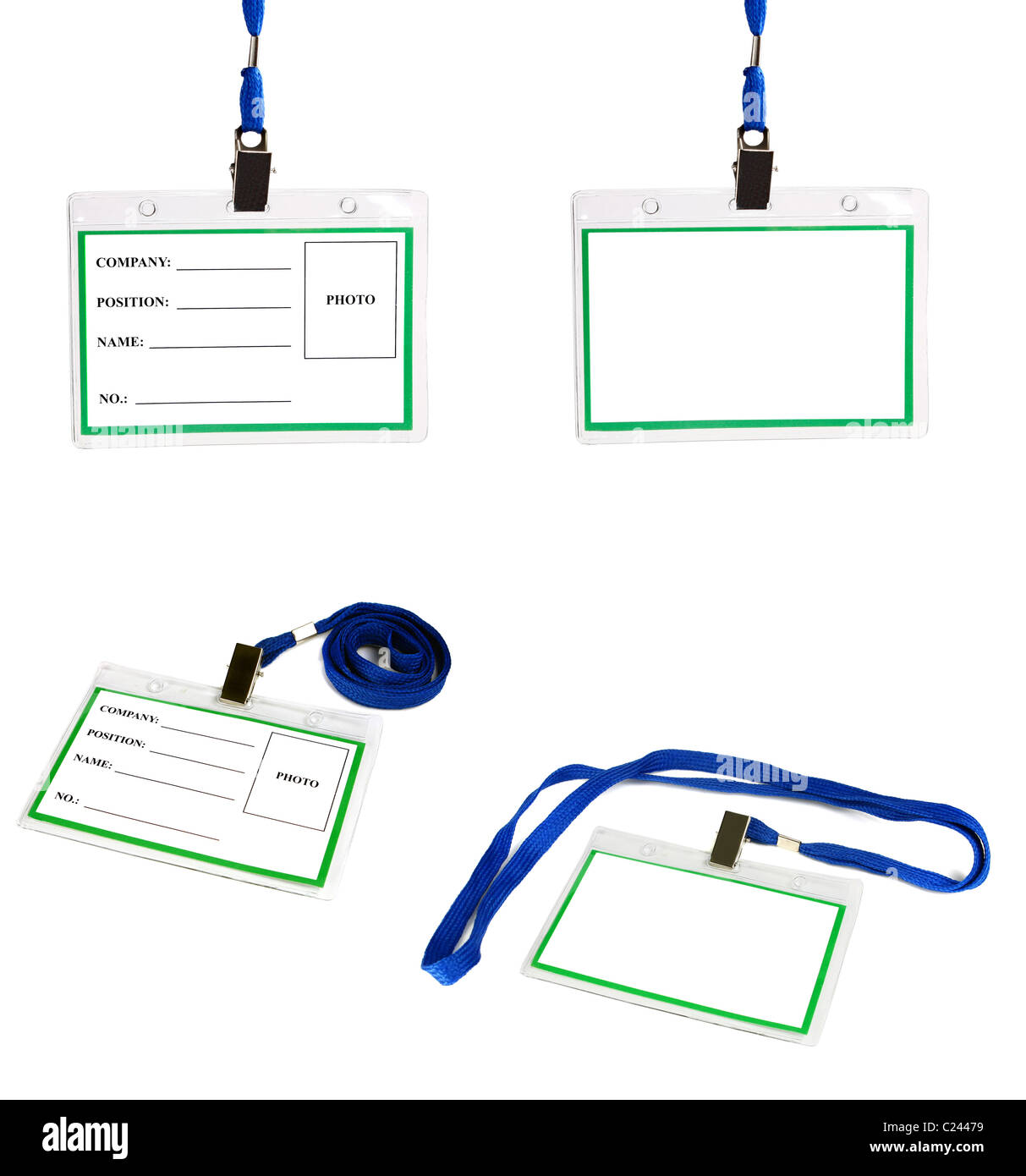 card empty ID badge isolated on white background Stock Photo - Alamy