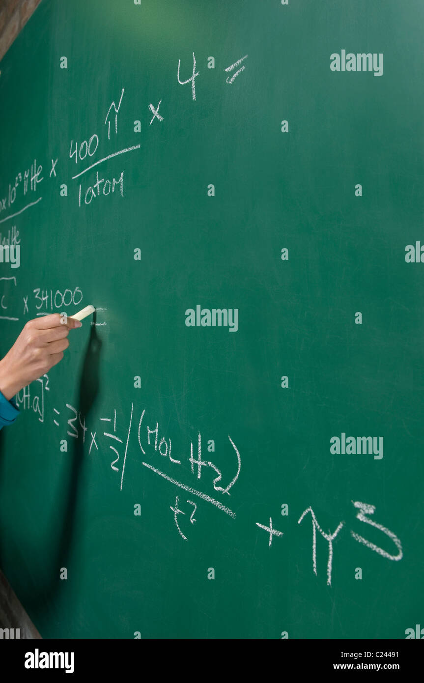 Hand, close up , writing, on , board, Caucasian, class, classroom ...