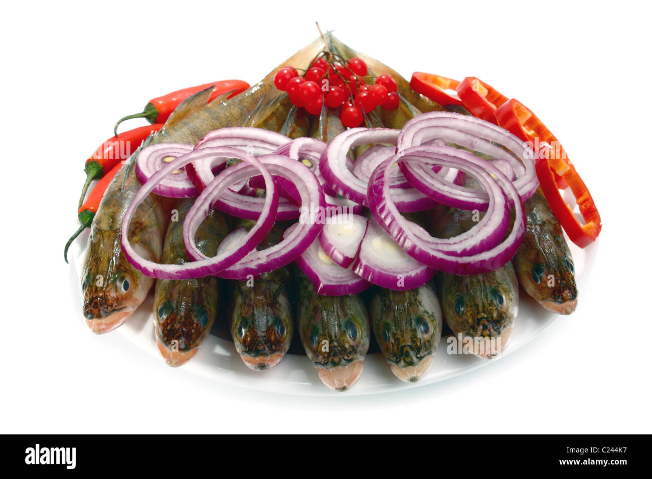 fresh raw fish isolated on white background Stock Photo - Alamy