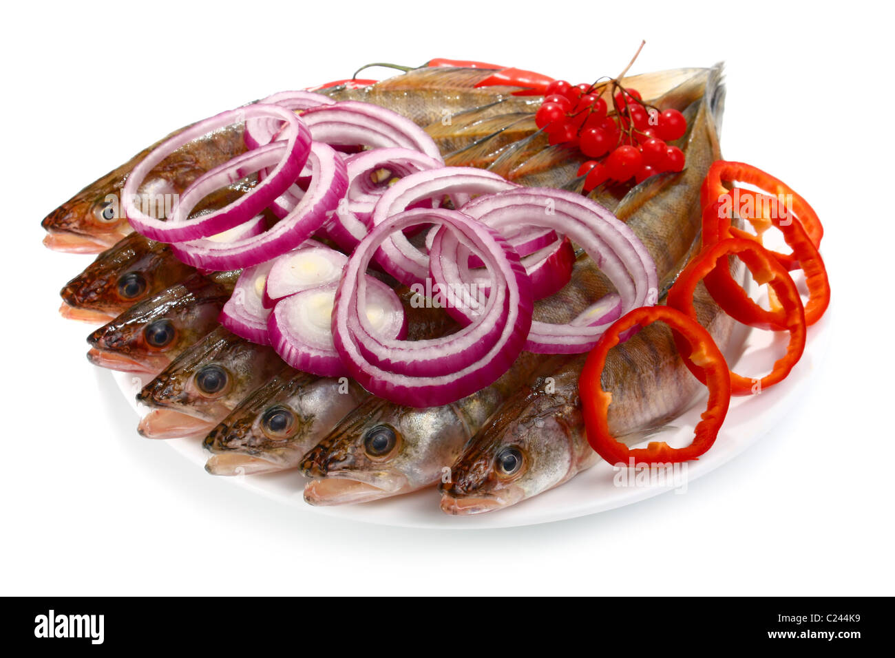 fresh raw fish isolated on white background Stock Photo - Alamy