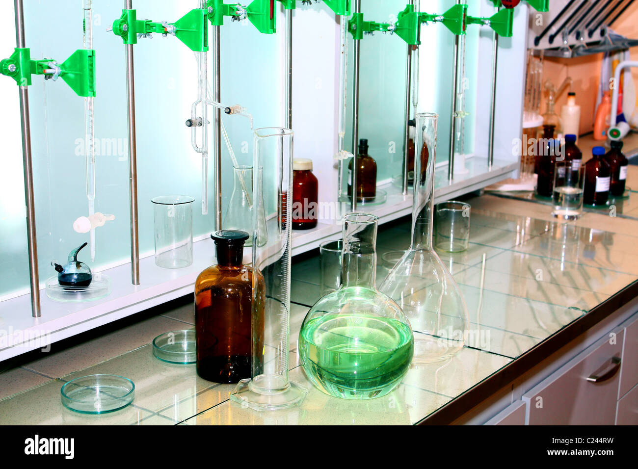 laboratory cups for realization of analyses Stock Photo - Alamy