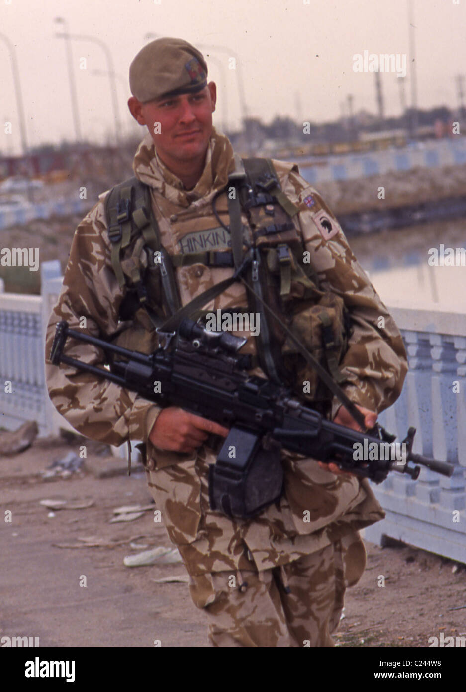 A joint patrol with the British army and the Iraq police force in Basra ...