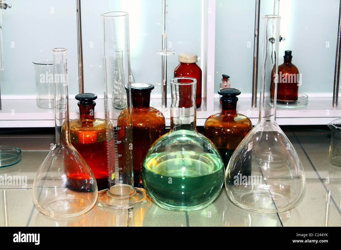 laboratory cups for realization of analyses Stock Photo - Alamy