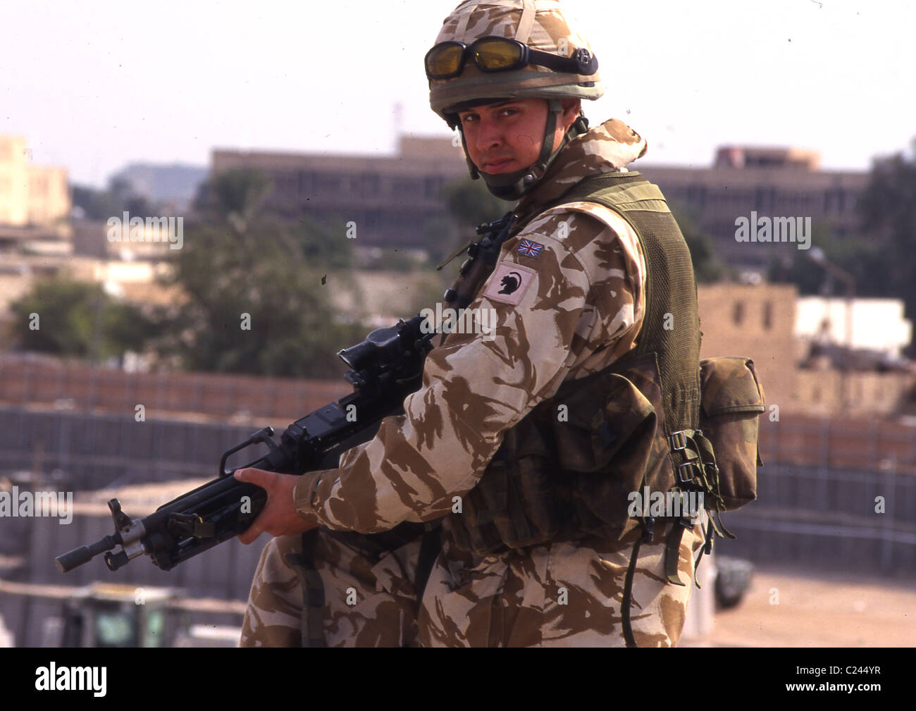 A joint patrol with the British army and the Iraq police force in Basra ...