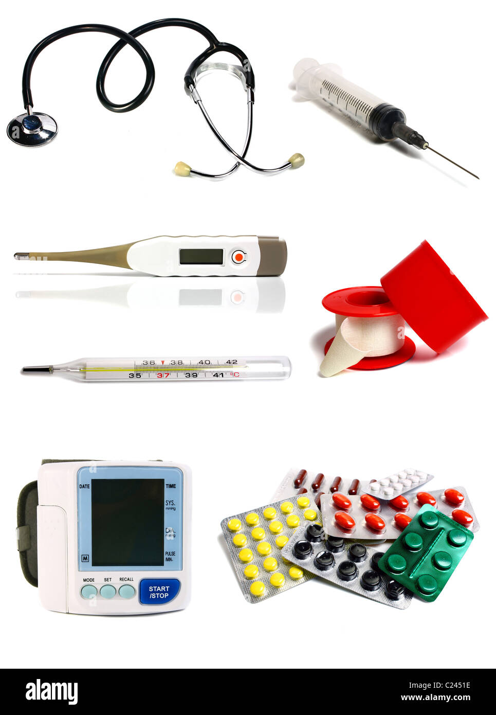 medical set isolated on white background Stock Photo - Alamy