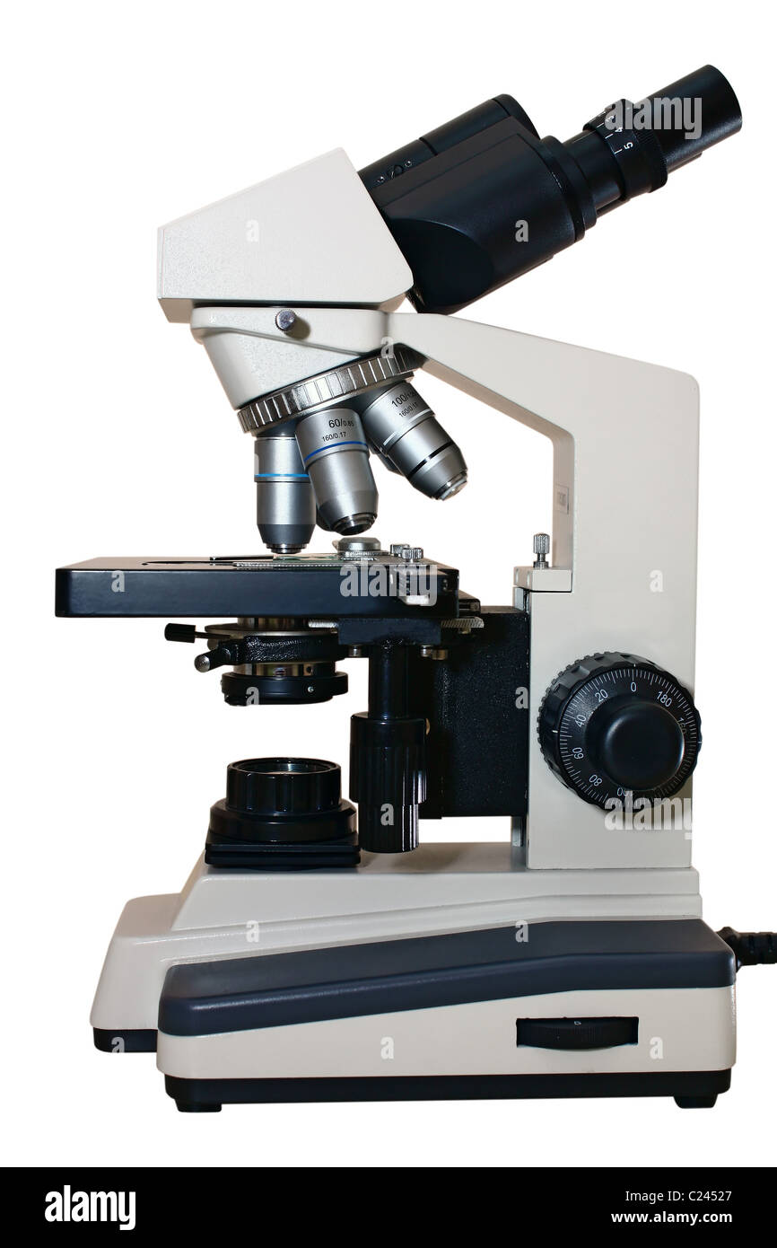 microscope isolated on white background Stock Photo - Alamy