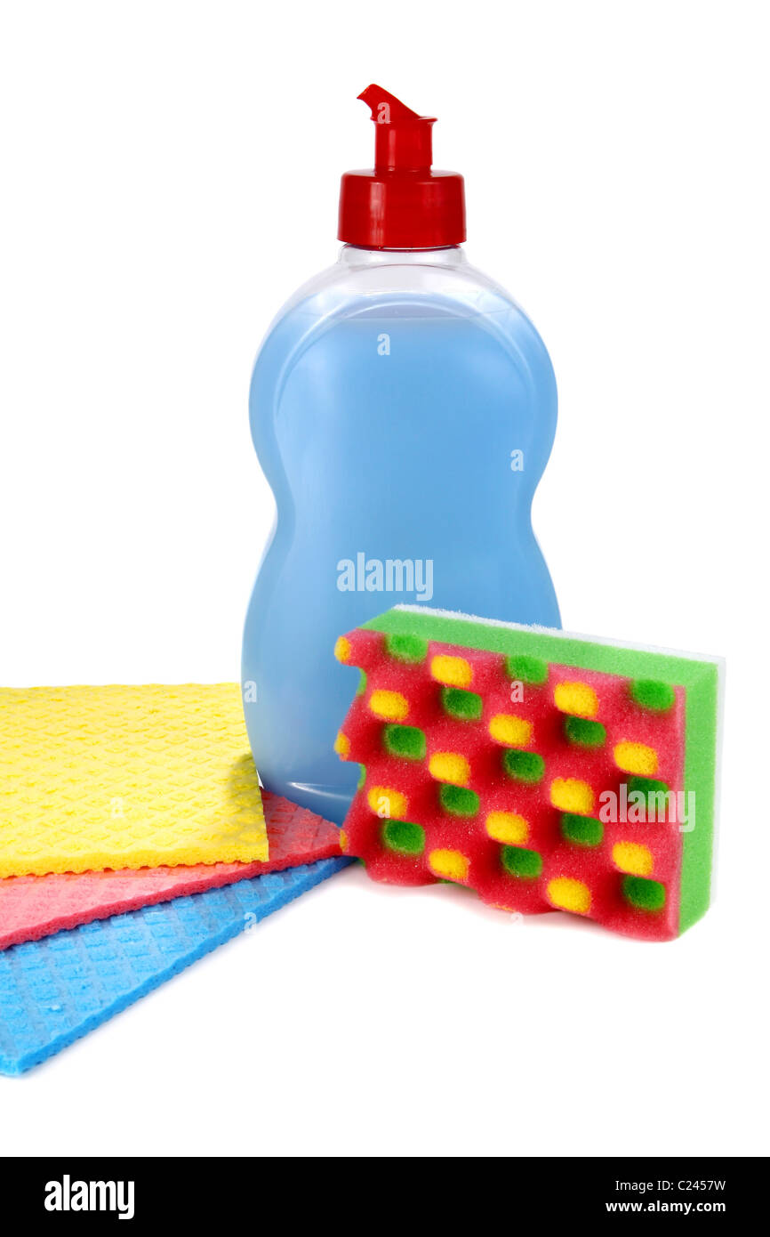 objects for washing and cleaning up on a kitchen Stock Photo - Alamy