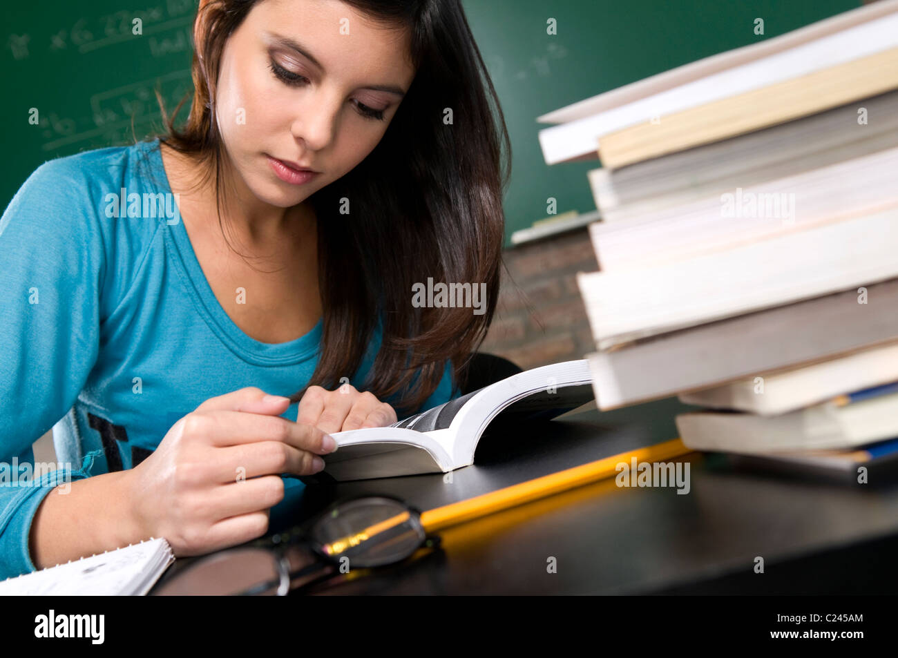 Female student studying Stock Photo - Alamy