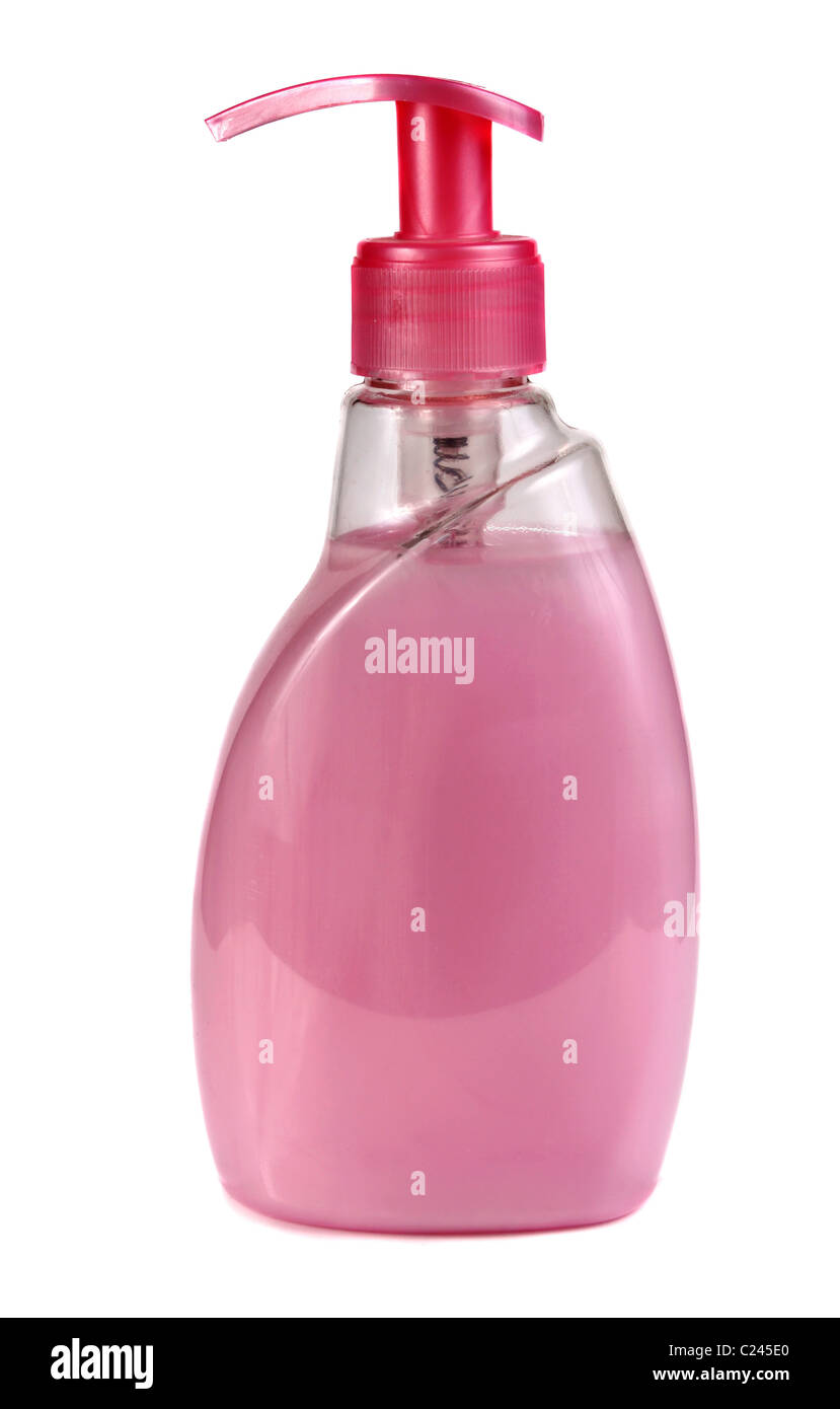 pink soft soap isolated white background Stock Photo - Alamy