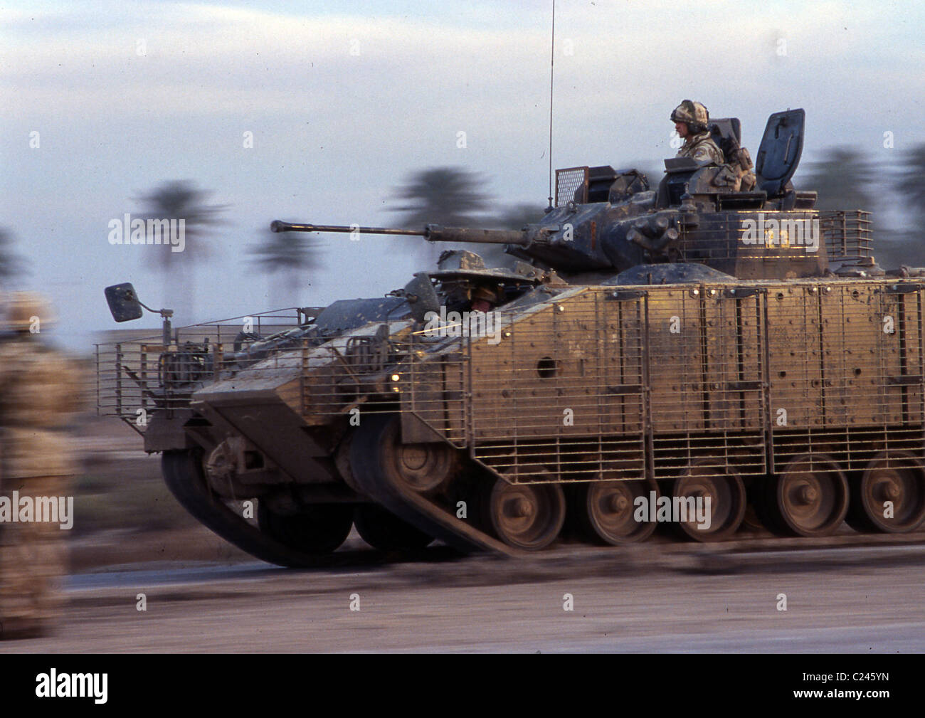 a British micv 80 worrier APS in Iraq during a operation to clear IEDs ...
