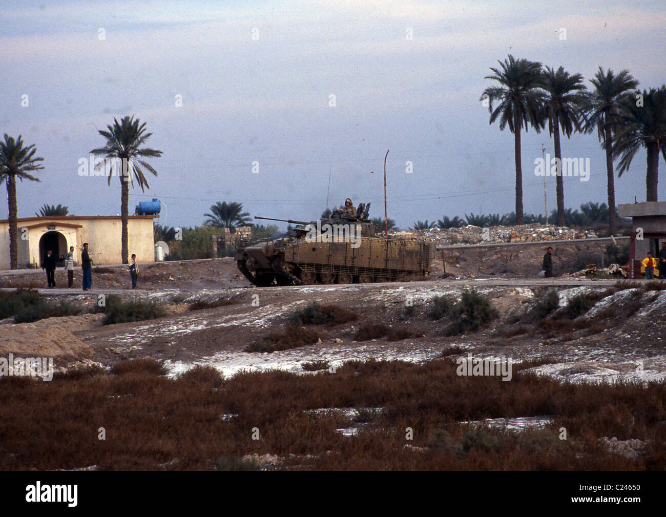 a British micv 80 worrier APS in Iraq during a operation to clear IEDs ...