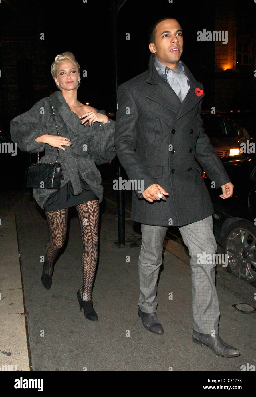 Girls Aloud singer, Sarah Harding and Marvin Humes of JLS arrive at ...