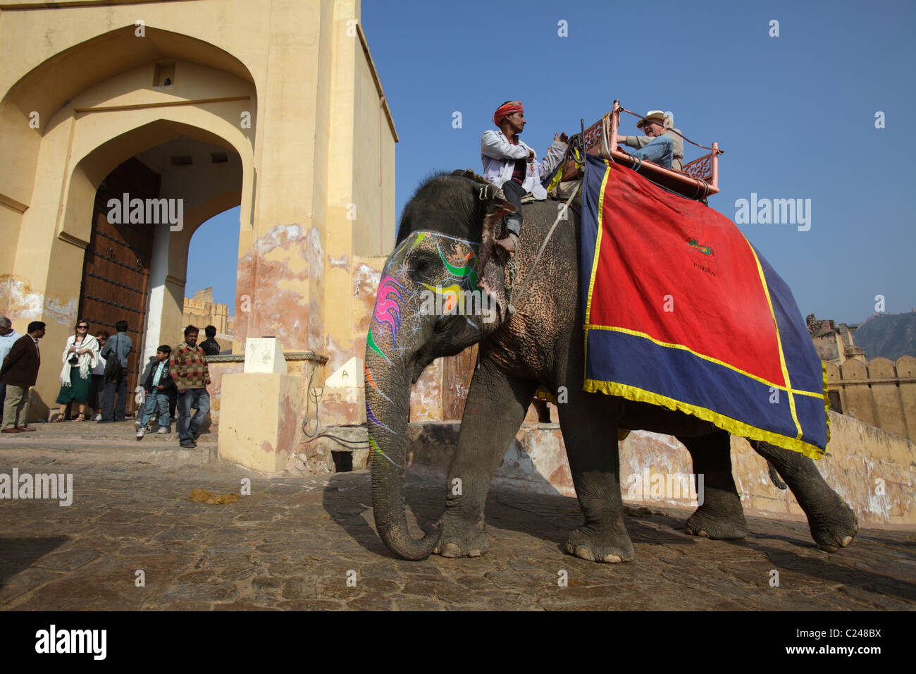 Elephant service to ride up to Amber Fort, Jaipur, India Stock Photo ...