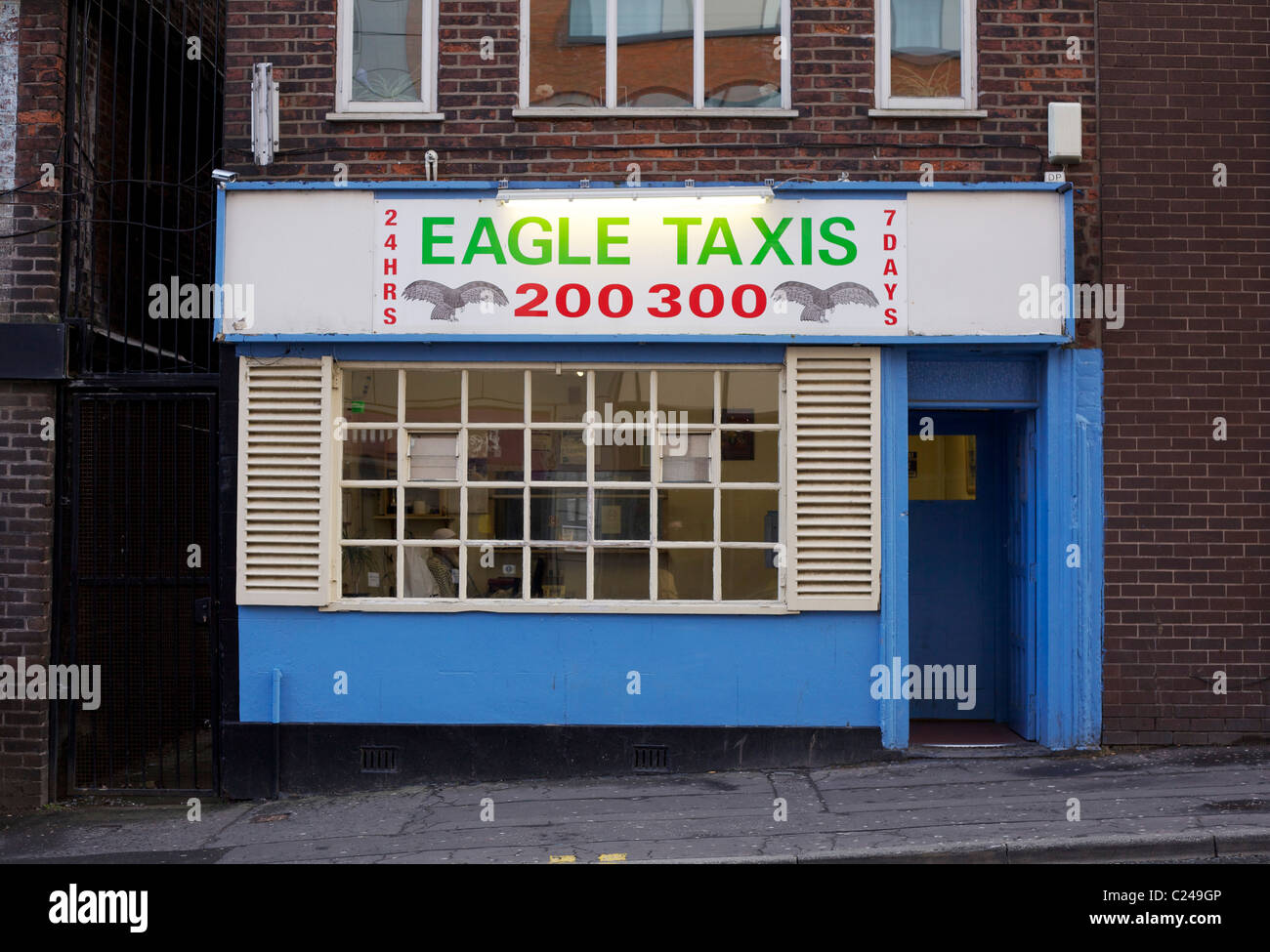 Eagle Taxis office in Fox Street, Preston Stock Photo - Alamy