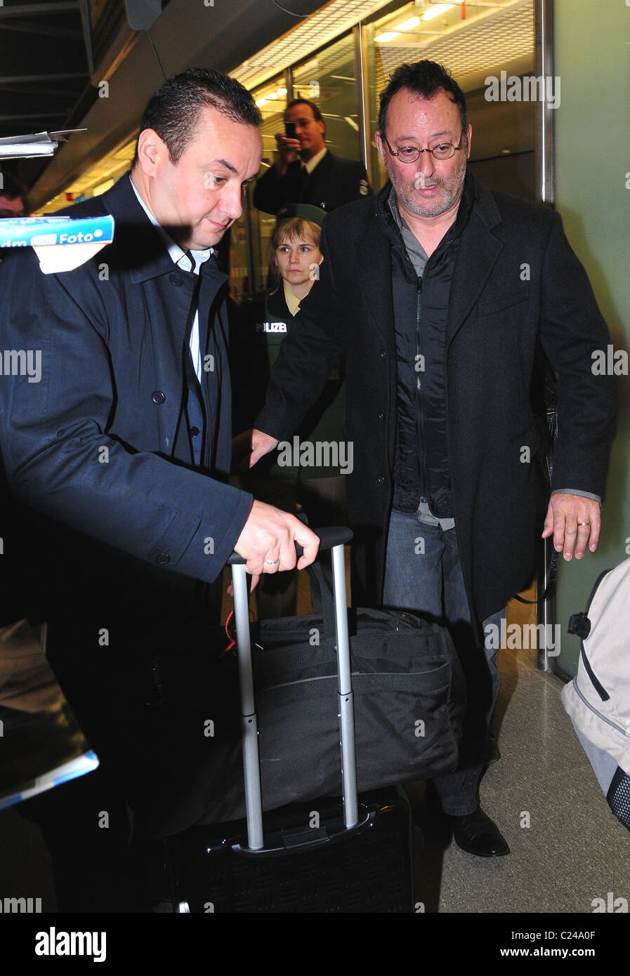 Jean Reno arriving at Tegel Airport for the MTV Europe Music Awards ...