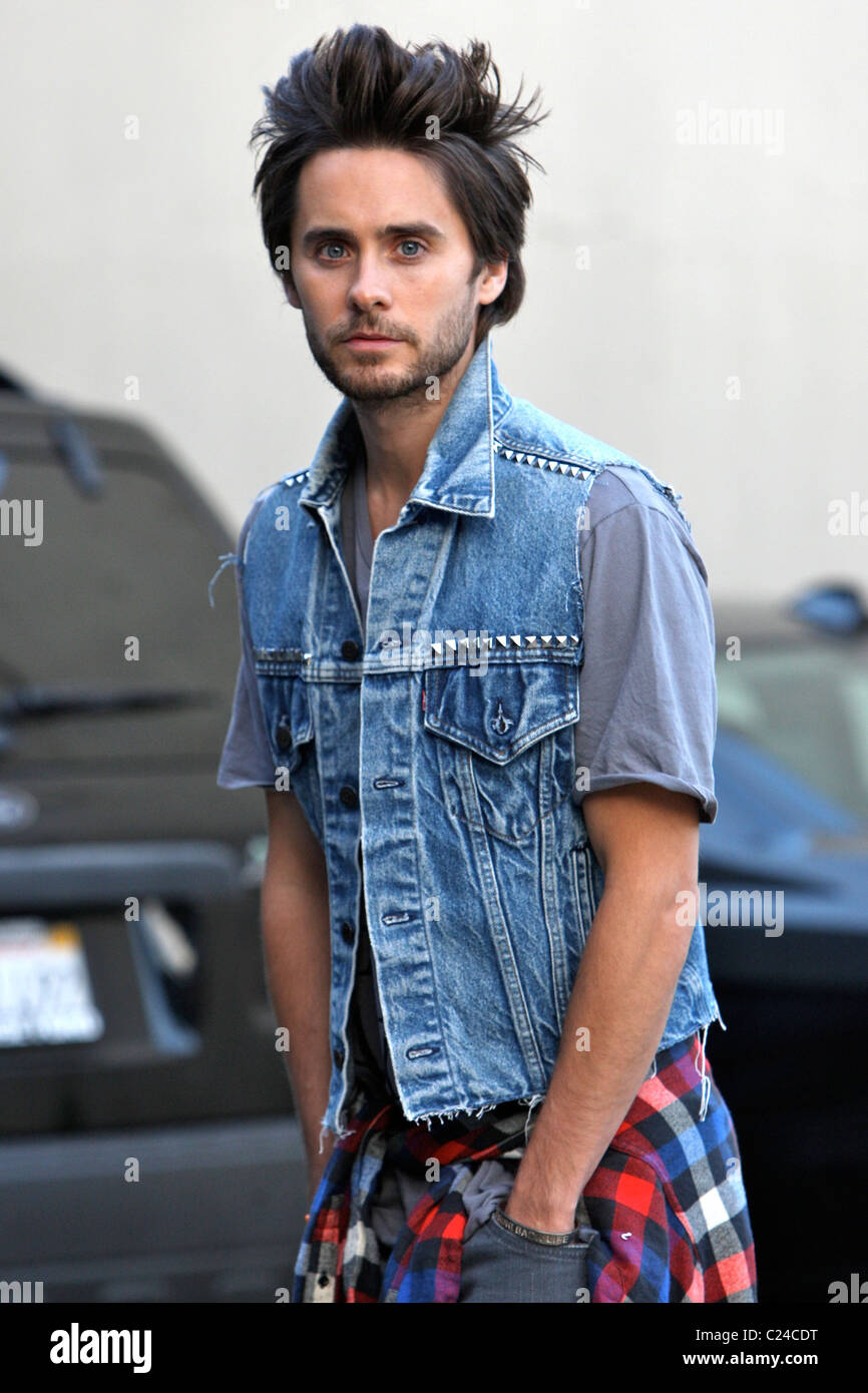 Jared Leto waits outside The Hive ahead of a small acoustic gig his ...